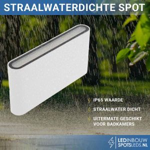 Led gevel up & down lamp xl dimbaar 5 watt 550 lumen wit 2700k