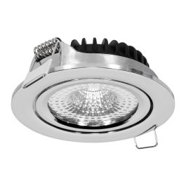 Led inbouwspot dimbaar 230 volt 5 watt 510 lumen chroom 3000k